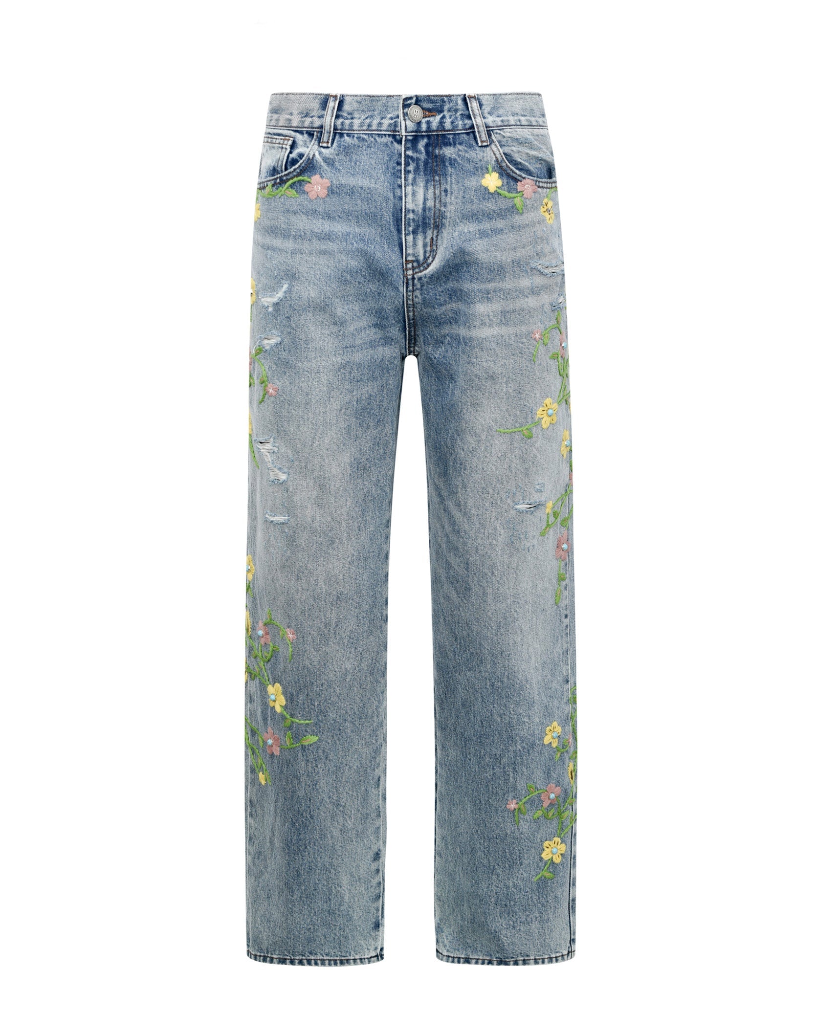 Majestic Turquoise Floral Denim – Lowheads